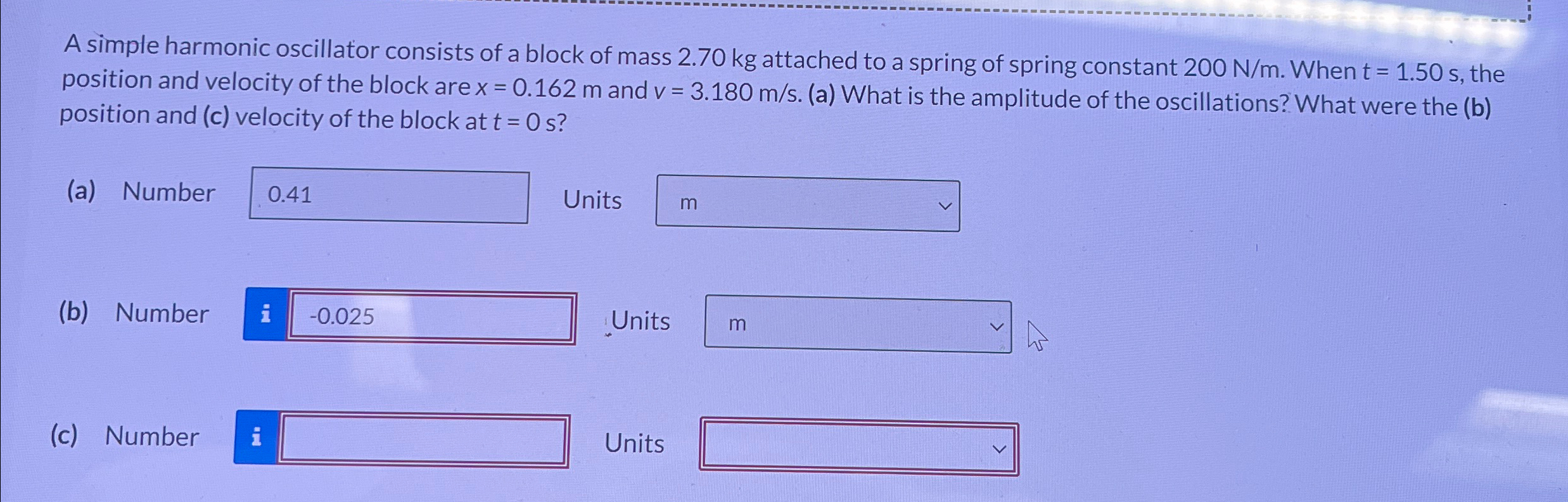 Solved A simple harmonic oscillator consists of a block of | Chegg.com