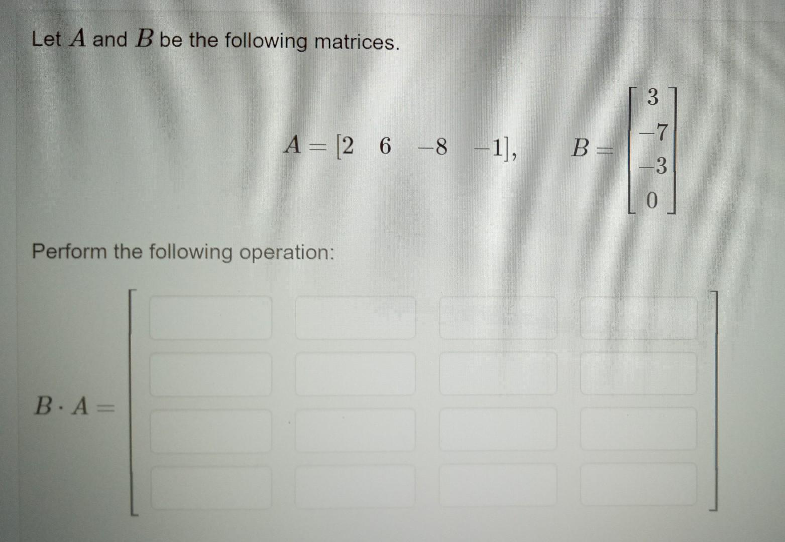 Solved Let A and B be the following matrices. | Chegg.com