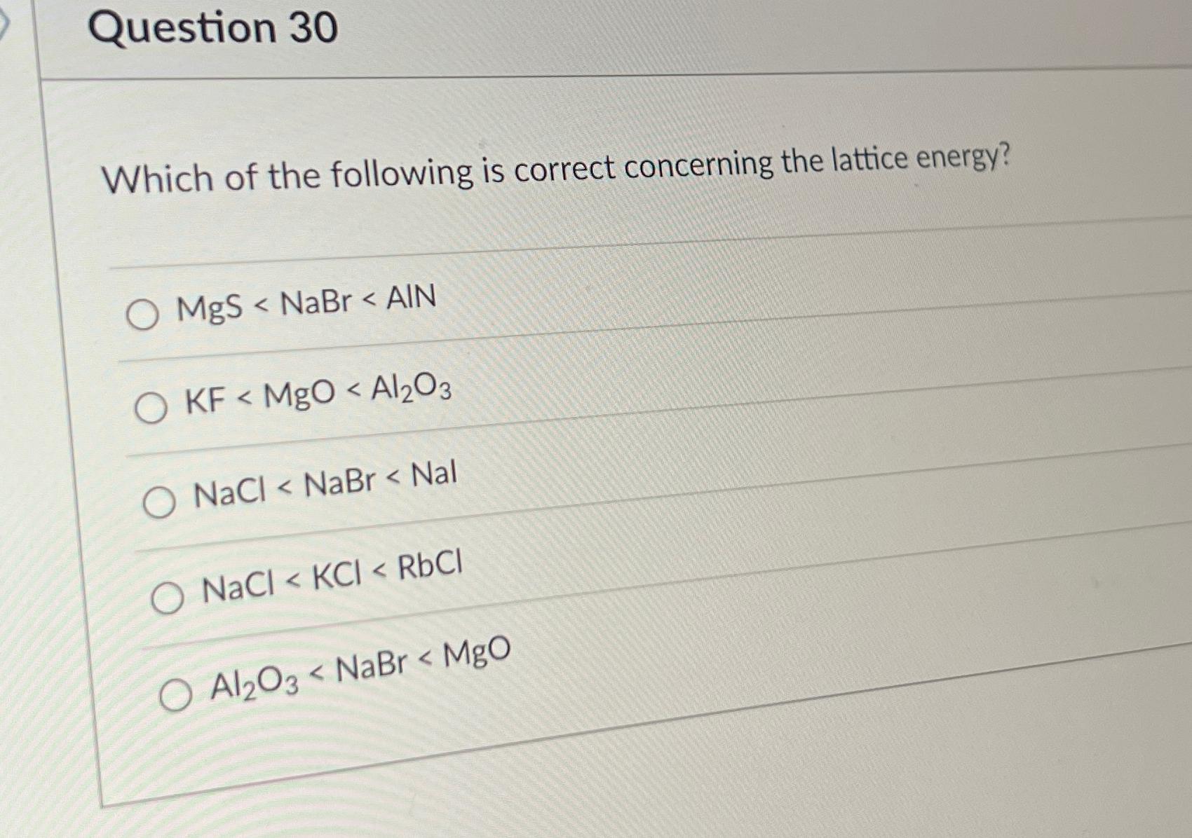 Solved Question 30Which of the following is correct | Chegg.com