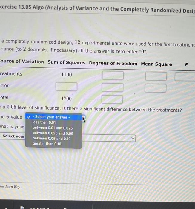 Solved A a completely randomized design, 12 experimental | Chegg.com