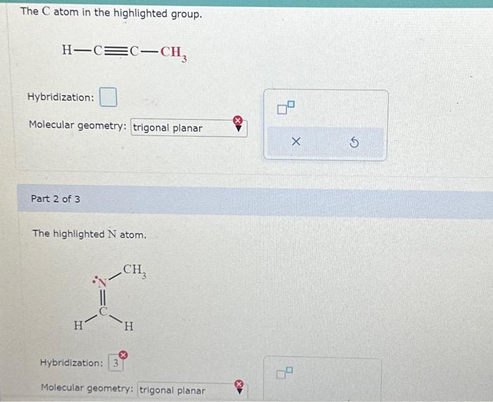 Solved The C atom in the highlighted group. Hybridization: | Chegg.com