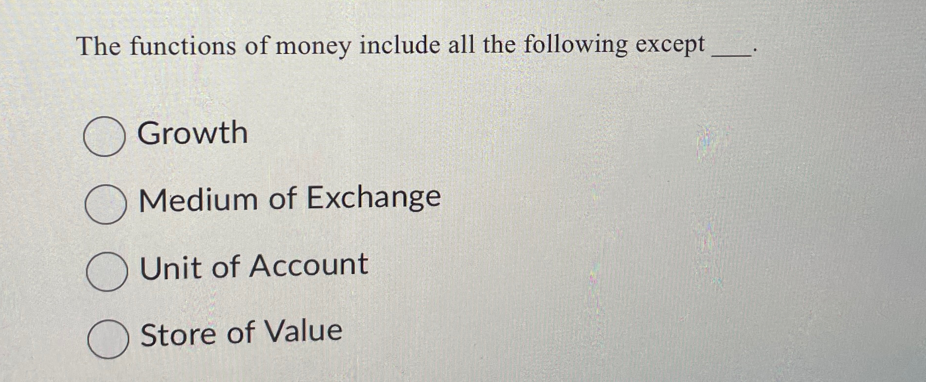 Solved The functions of money include all the following | Chegg.com