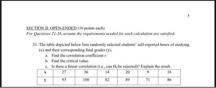 Solved SECTION II: OPEN-ENDED (10 points each) For Questions | Chegg.com