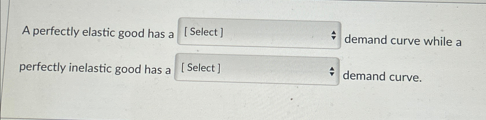 Solved A perfectly elastic good has a demand curve while a | Chegg.com