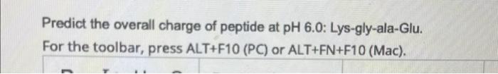 Solved Predict the overall charge of peptide at pH6.0 : | Chegg.com