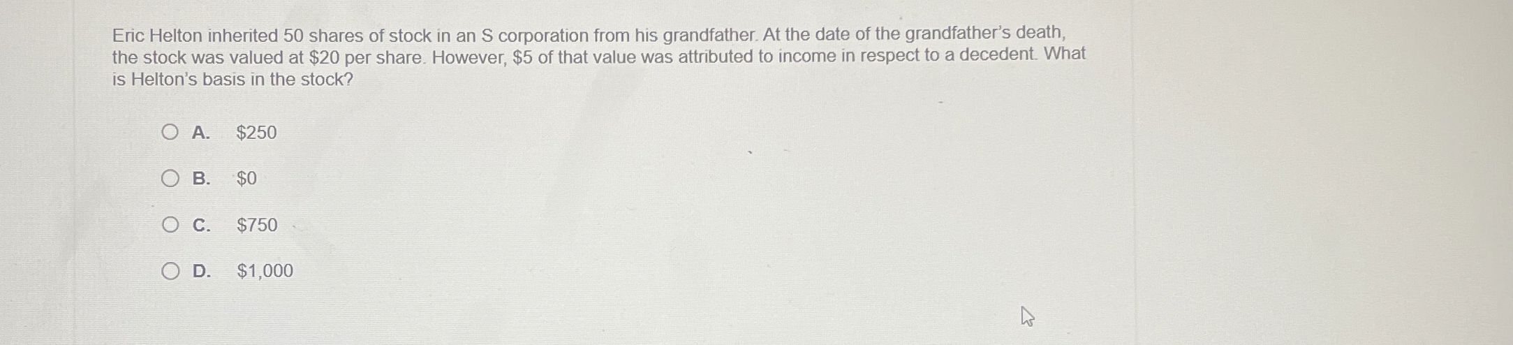 Solved Eric Helton inherited 50 ﻿shares of stock in an S | Chegg.com
