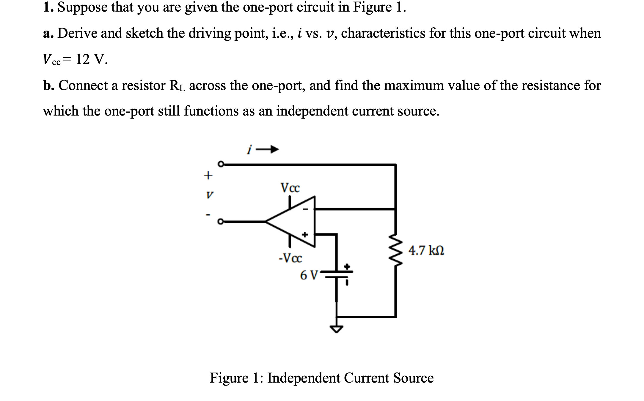 Suppose that you are given the one-port circuit in | Chegg.com