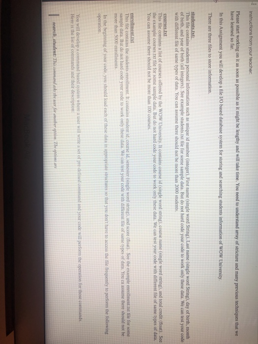 Instructions from your teacher Please start working | Chegg.com