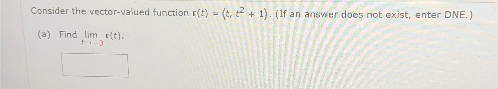 Solved Consider the vector-valued function | Chegg.com