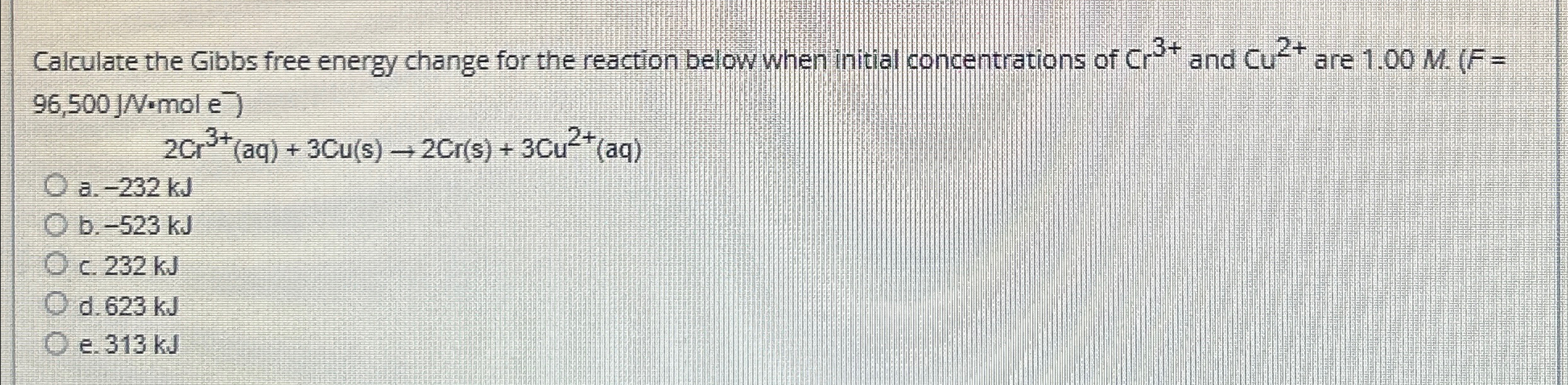 Solved Calculate the Gibbs free energy change for the | Chegg.com