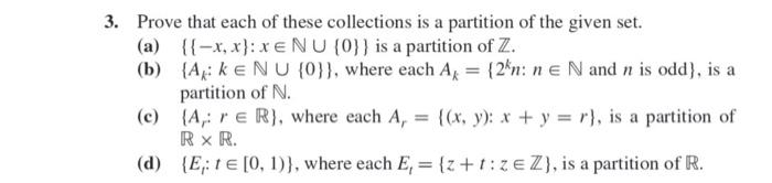 Solved 3. Prove that each of these collections is a | Chegg.com