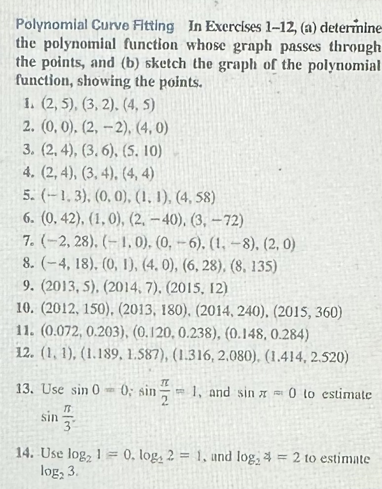 Solved Need help with # 7 ﻿Polynomial Curve Fitting In | Chegg.com
