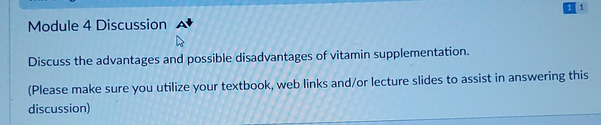 Solved Module 4 Discussion Discuss the advantages and | Chegg.com