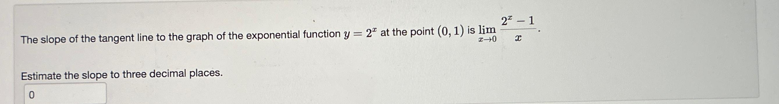 Solved The slope of the tangent line to the graph of the | Chegg.com