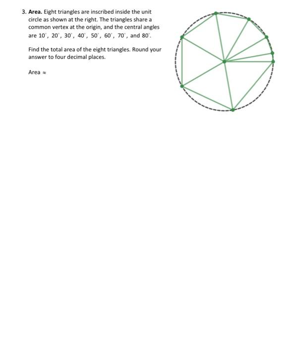 Solved 3. Area. Eight triangles are inscribed inside the | Chegg.com