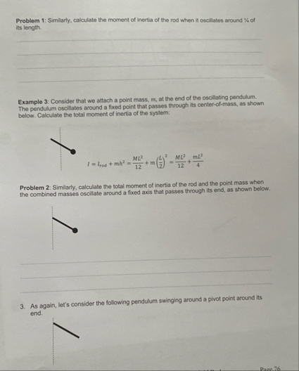 Solved Problem 1: Similarly, calculate the moment of inertia | Chegg.com