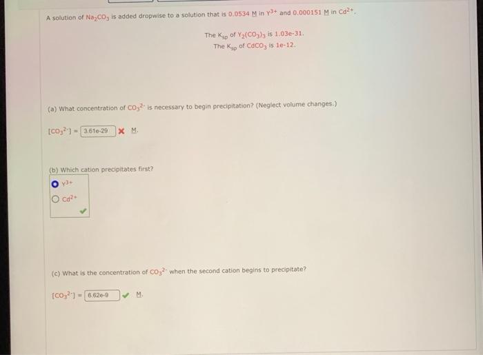 Solved A solution of Na2CO3 is added dropwise to a solution | Chegg.com
