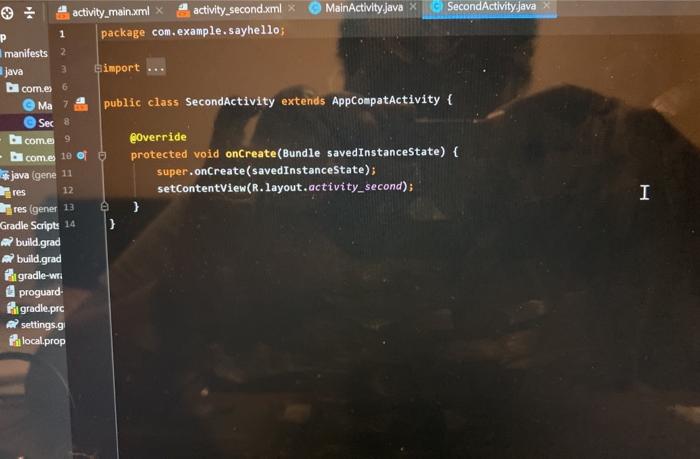 Solved Second Activityjava MainActivity java activity | Chegg.com
