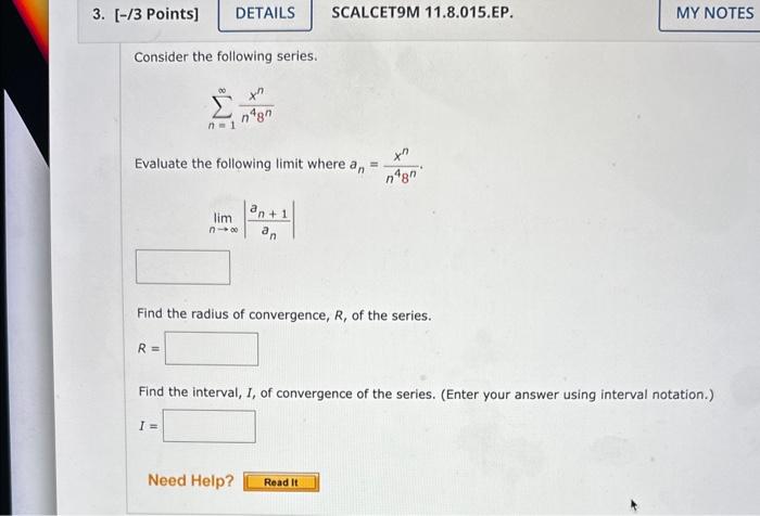 Solved Consider the following series. ∑n=1∞n48nxn Evaluate | Chegg.com