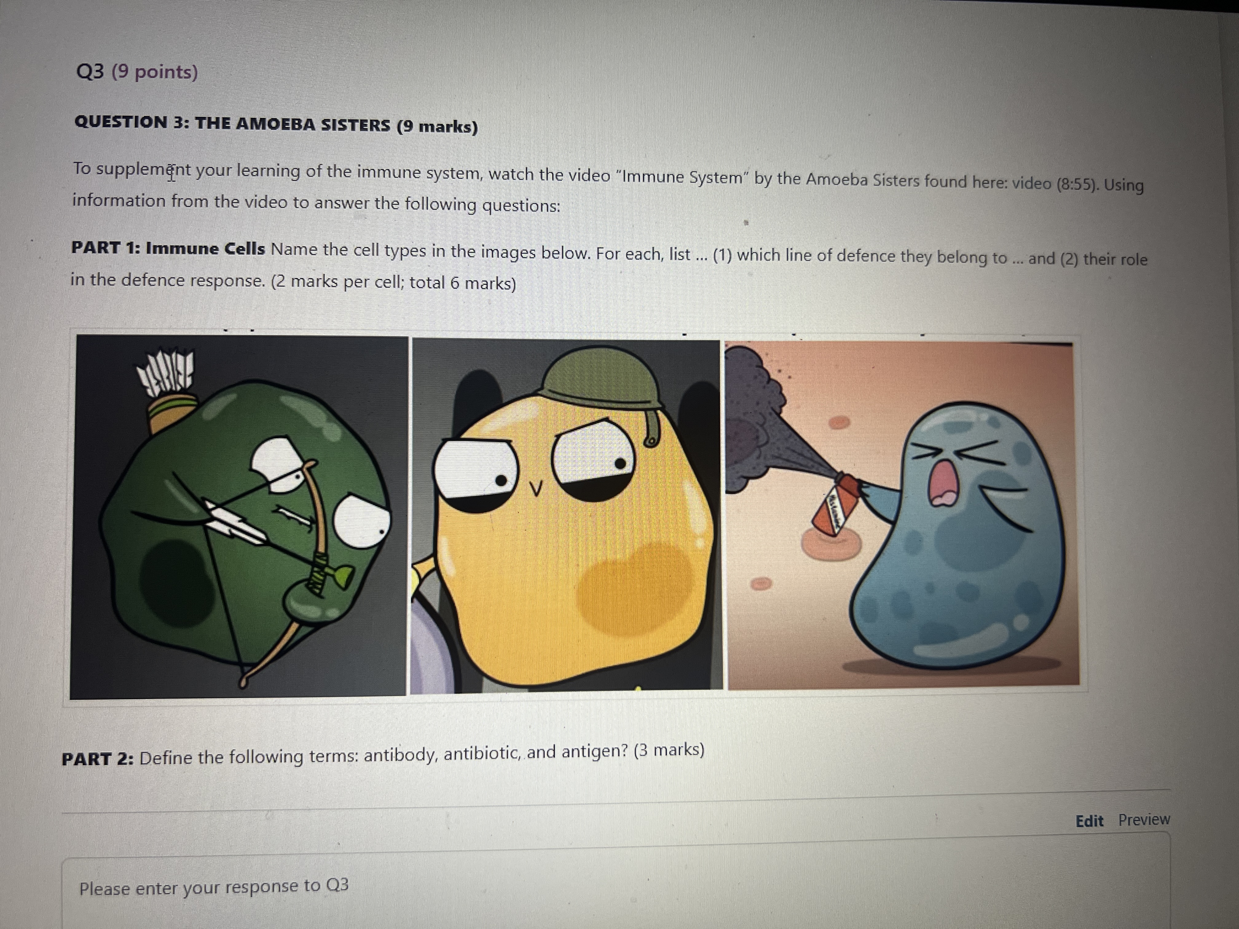 Solved 3 (9 ﻿points)QUESTION 3: THE AMOEBA SISTERS (9 | Chegg.com