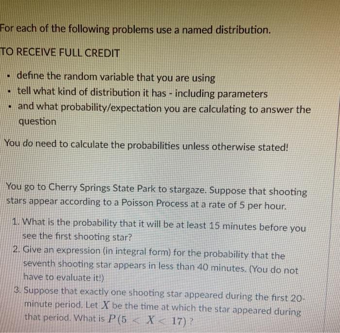 Solved For each of the following problems use a named | Chegg.com