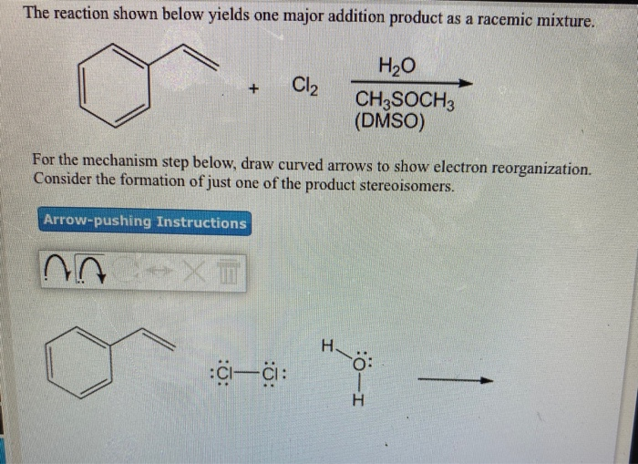 Solved The reaction shown below yields one major addition | Chegg.com