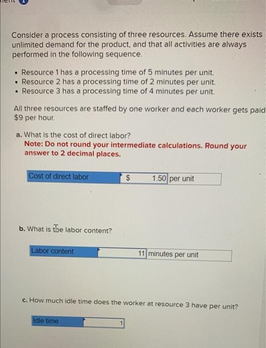 Solved Consider a process consisting of three resources. | Chegg.com