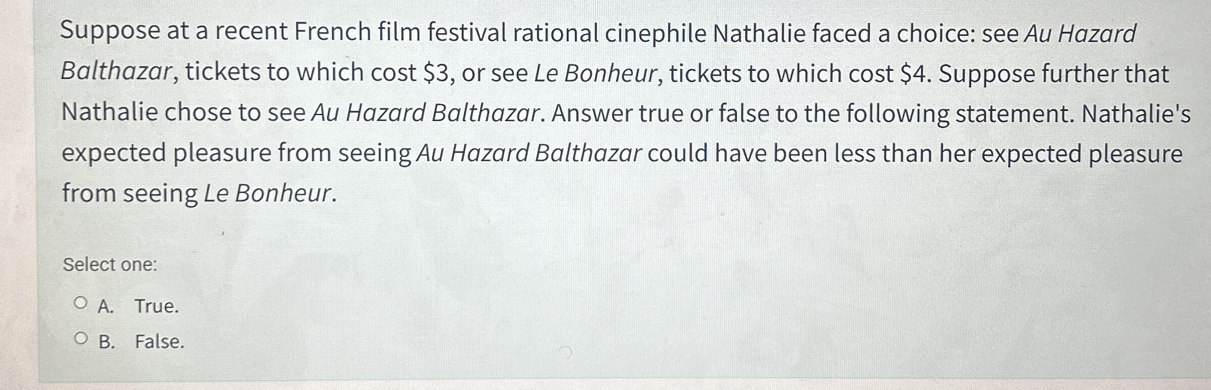 Solved Suppose at a recent French film festival rational | Chegg.com