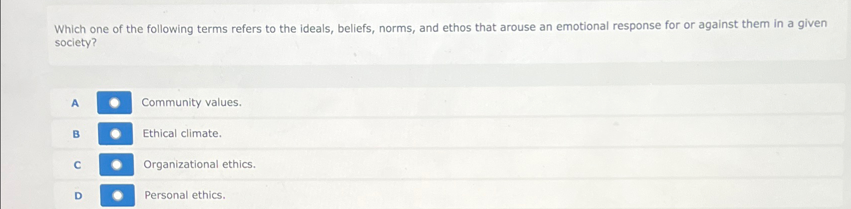 Solved Which one of the following terms refers to the | Chegg.com