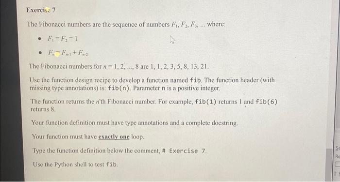 Solved The Fibonacci numbers are the sequence of numbers | Chegg.com