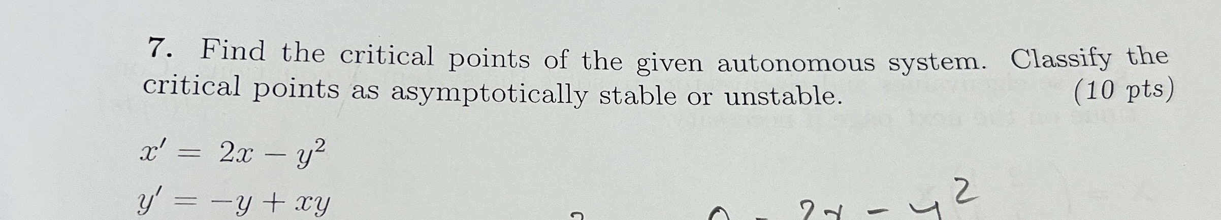 Solved Find the critical points of the given autonomous | Chegg.com