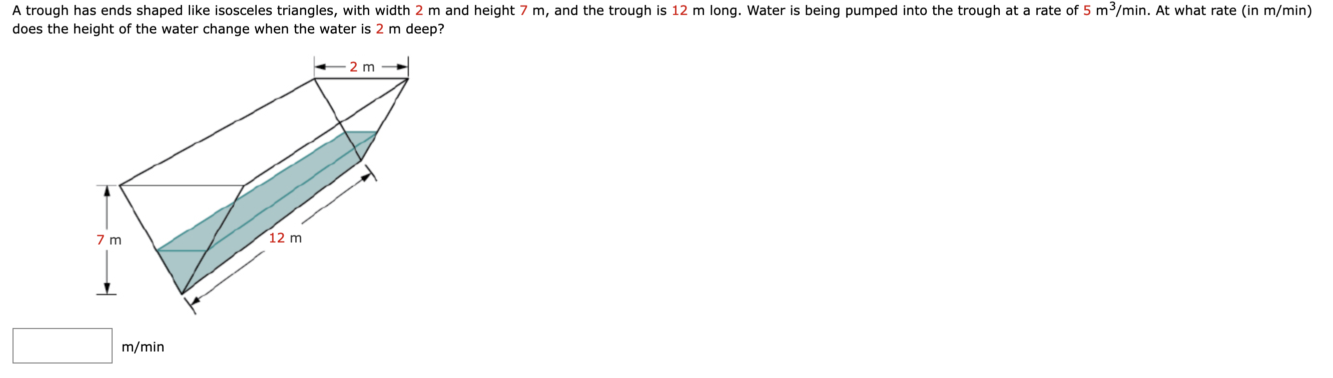 Solved A trough has ends shaped like isosceles triangles, | Chegg.com