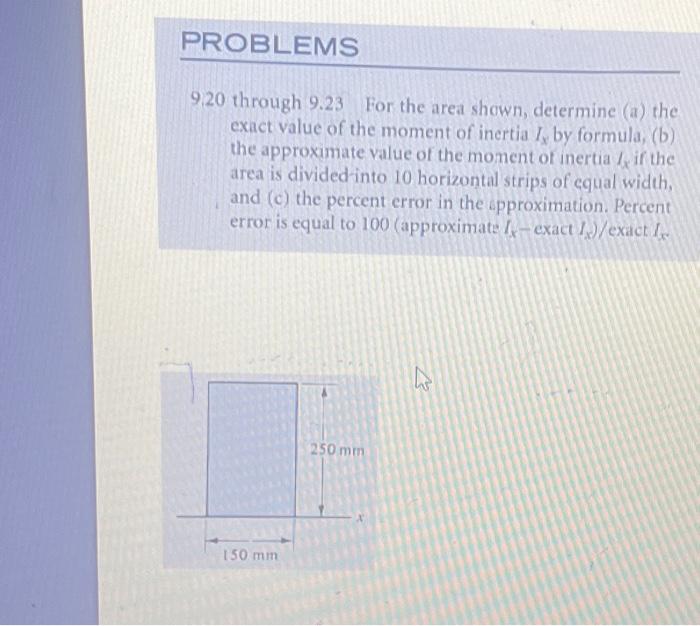 Solved PROBLEMS 9.20 through 9.23 For the area shown, | Chegg.com