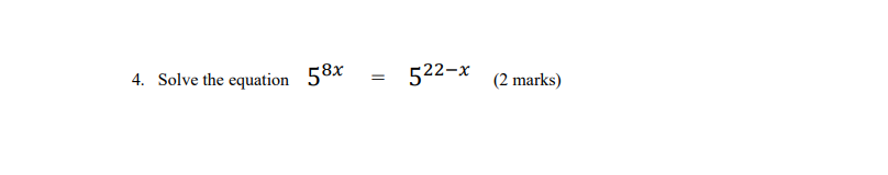 Solved Solve the equation 58x=522-x (2 ﻿marks) | Chegg.com