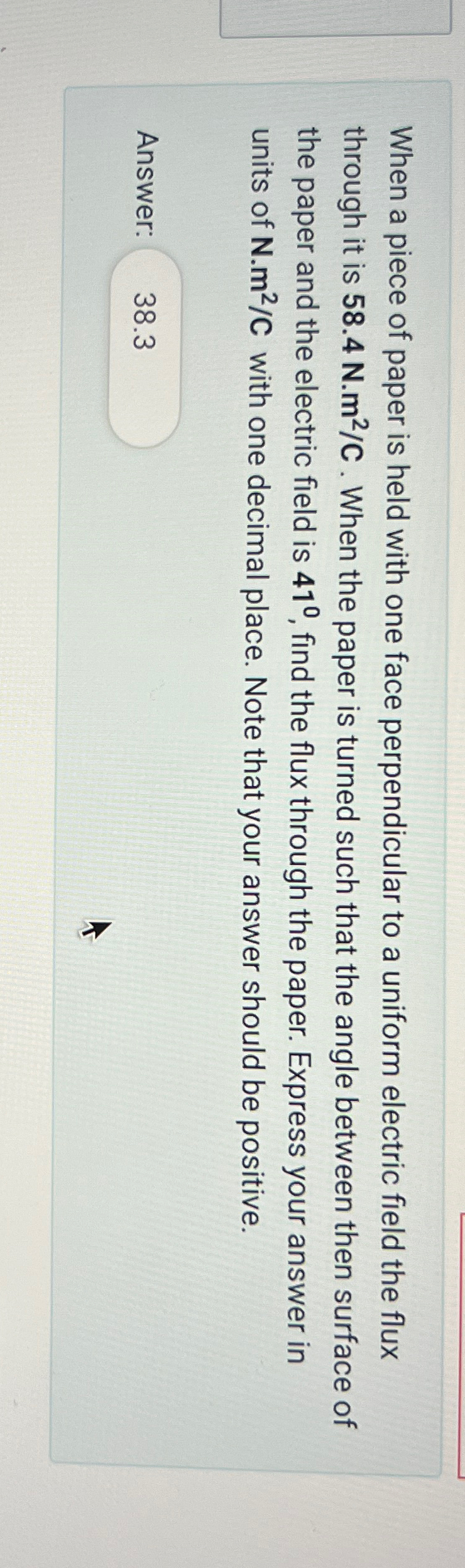 Solved When a piece of paper is held with one face | Chegg.com