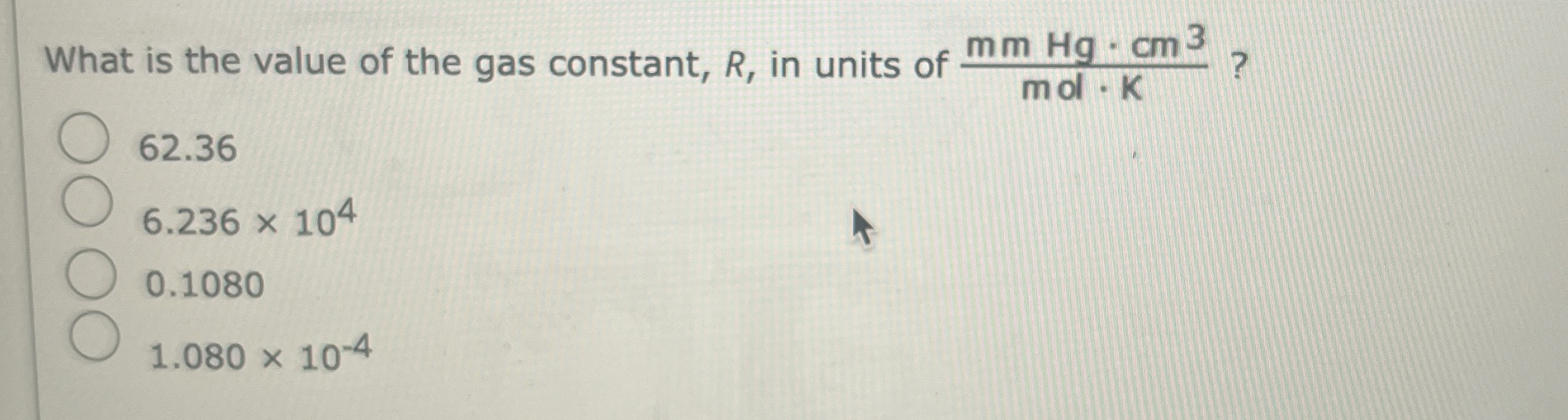 Solved What is the value of the gas constant, R, ﻿in units | Chegg.com