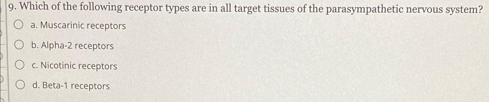 Solved Which of the following receptor types are in all | Chegg.com