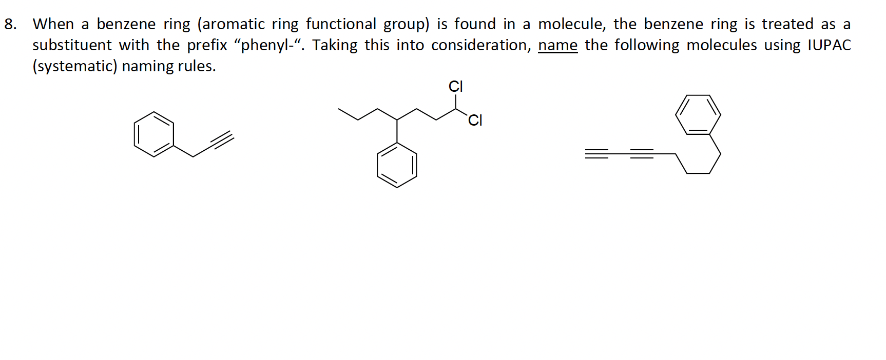 Solved When a benzene ring (aromatic ring functional | Chegg.com