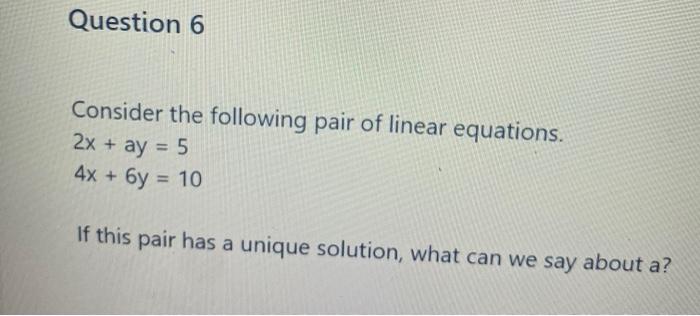 Solved Consider the following pair of linear equations. | Chegg.com