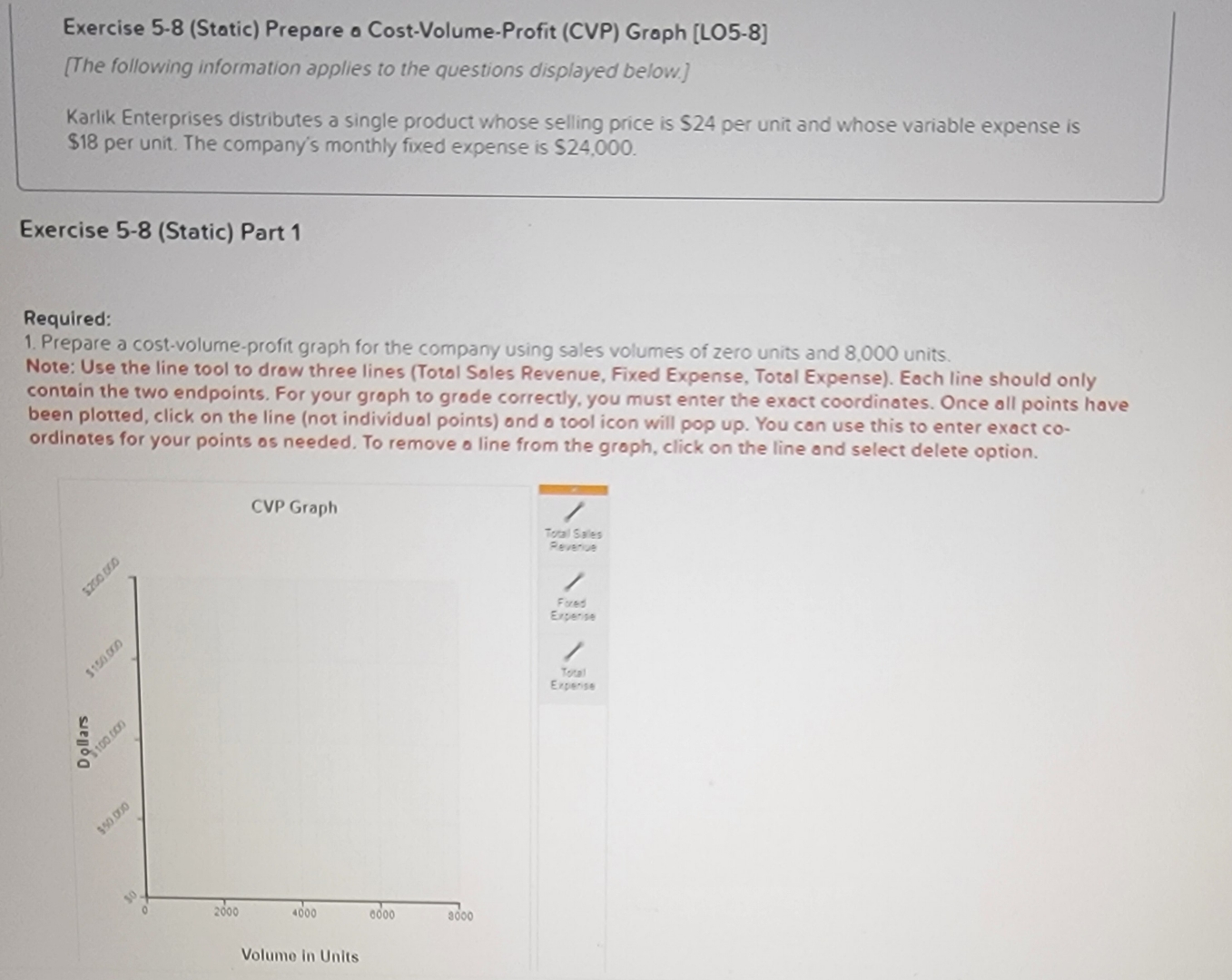 Solved Exercise 5-8 (Static) ﻿Prepare a Cost-Volume-Profit | Chegg.com