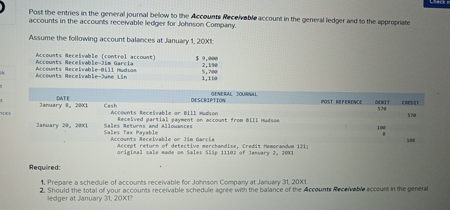 Solved Post the entries in the general journal below to the | Chegg.com