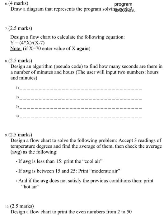 Solved 6 4 Marks Program Draw A Diagram That Represents 
