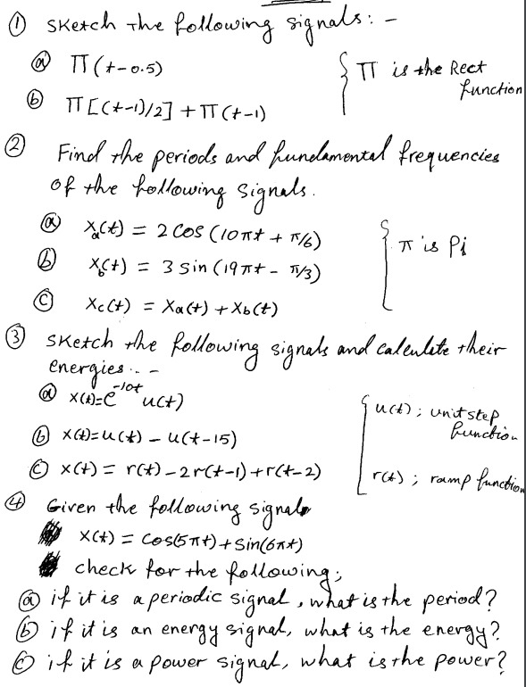 Solved (1) ﻿Sketch the following signals: | Chegg.com