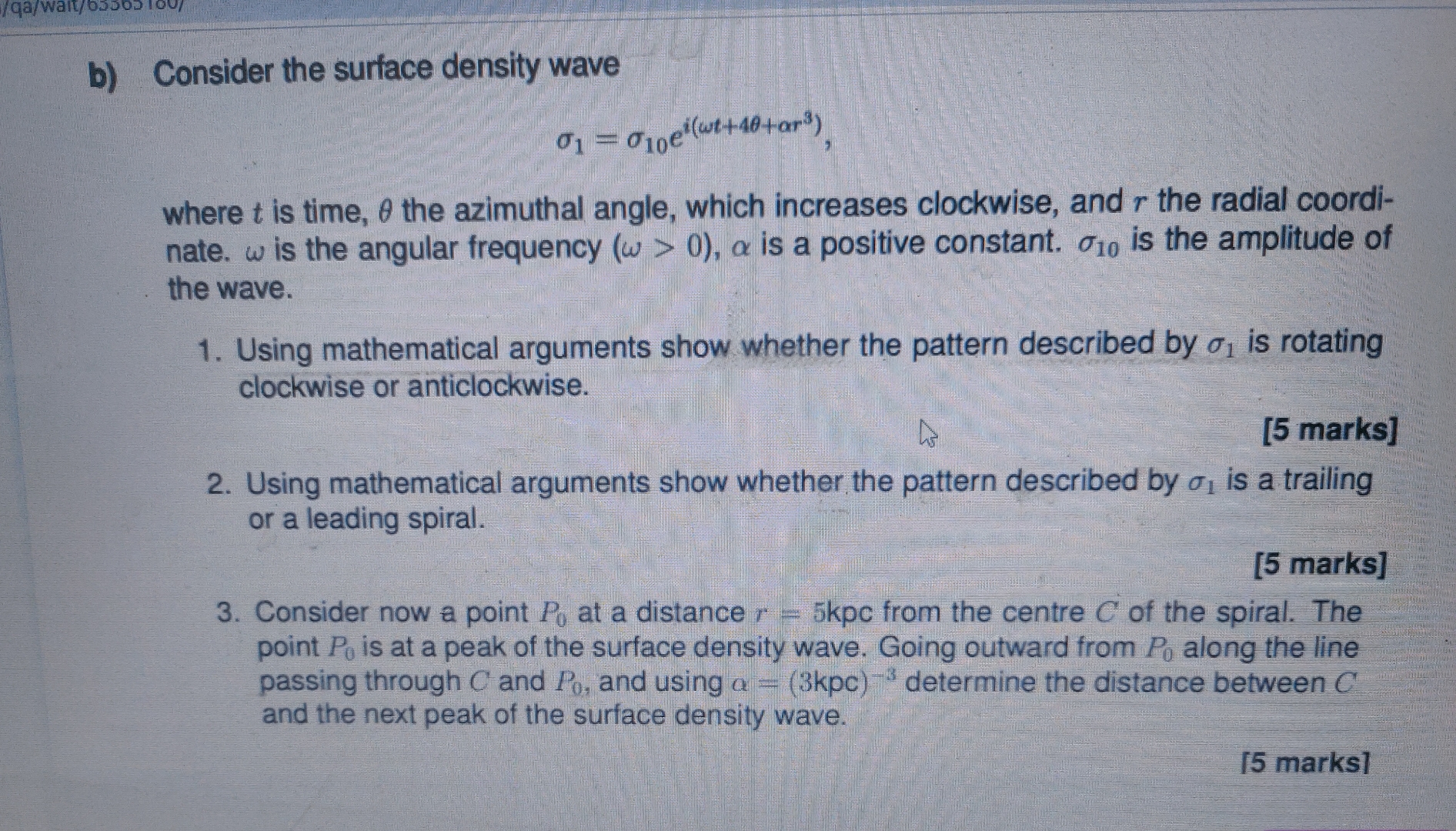 Solved b) ﻿Consider the surface density | Chegg.com