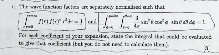 Solved A wave function in spherical polar coordinates is | Chegg.com
