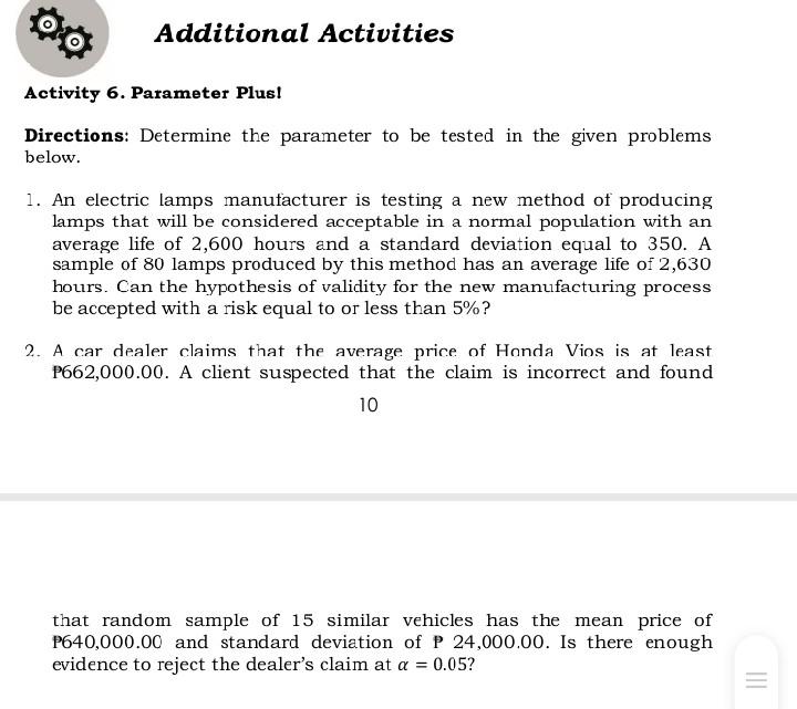 Solved po Additional Activities Activity 6. Parameter Plus! | Chegg.com Solved po Additional Activities Activity 6. Parameter Plus! | Chegg.com
