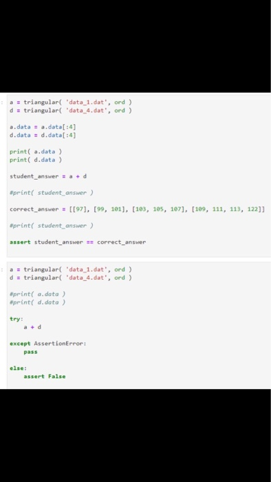 Consider the following file with triangular data Run | Chegg.com