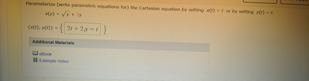 Solved Parameterize (write parametric equations for the | Chegg.com