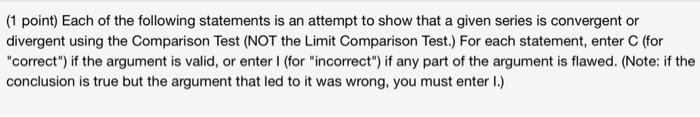 Solved (1 point) Each of the following statements is an | Chegg.com