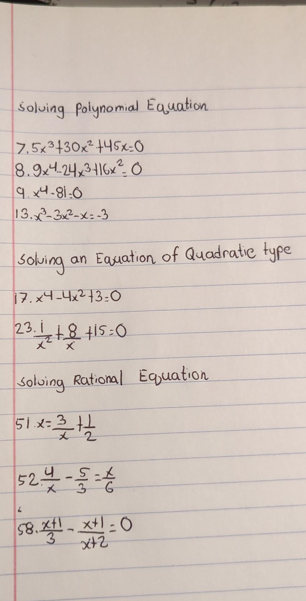 Solved Solving polynomial Equation | Chegg.com